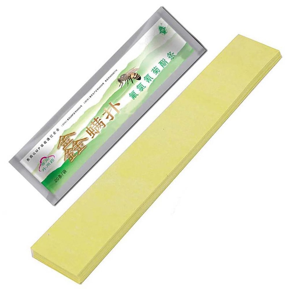 20Pcs Bee Mites Strip Medicine Pest Control Durable Drinker Beekeepin ...