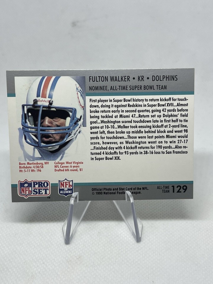FULTON WALKER 1990 PRO SET SUPER BOWL SUPERMEN FOOTBALL CARD #129 ...