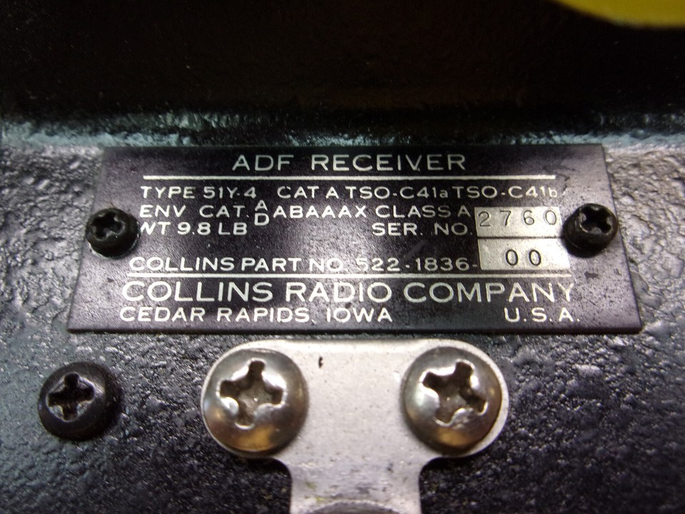 Collins 51Y-4 ADF Receiver P/N 522-1836-00 | eBay