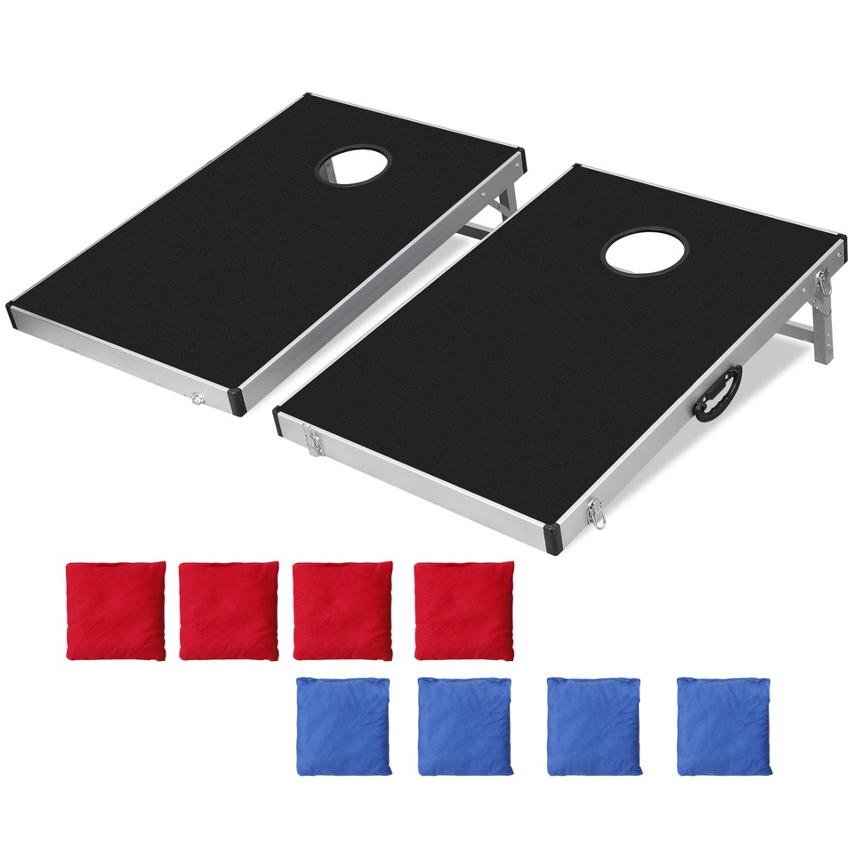 Cornhole Game Set Bean Bag Toss Aluminium 4x2FT/3x2FT w/8 Bean Bags ...