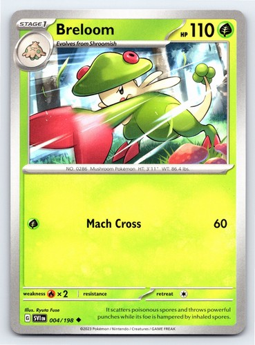 Breloom 004/198 Uncommon Scarlet & Violet Pokemon Card - NM Near Mint ...