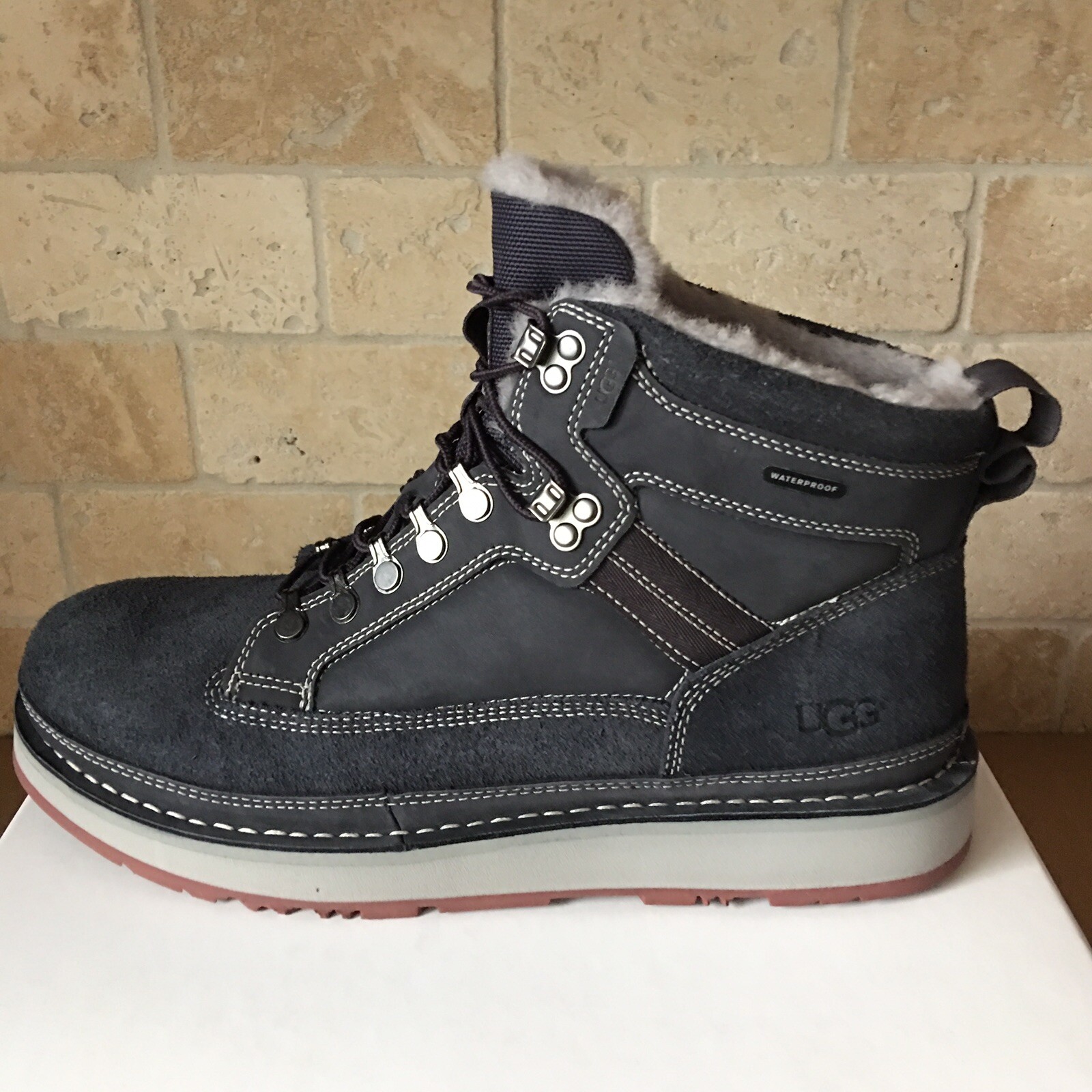 UGG AVALANCHE HIKER TRAIL NAVY SUEDE SHEEPSKIN WATERPROOF SHOES BOOTS ...