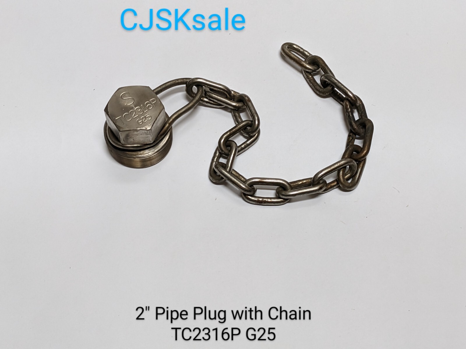 2" Pipe Plug with Chain 316 Stainless Steel TC2316P G25 (USED). | eBay