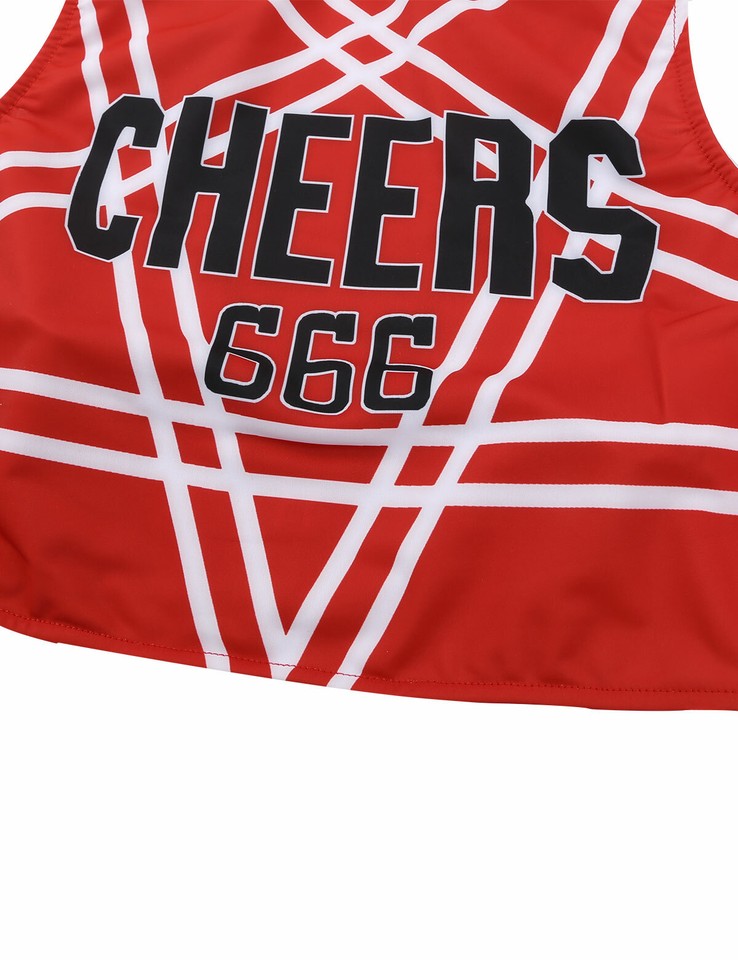Womens Cheerleading Uniform Outfit Set Schoolgirl Cosplay Crop Top with ...