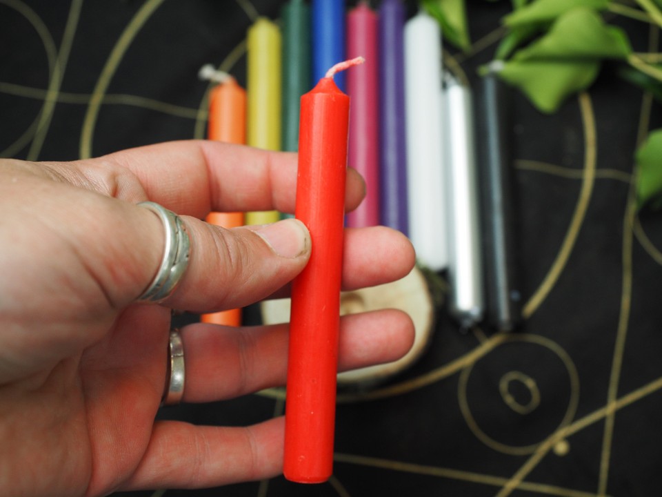 10 Coloured Wiccan Spell Candle set with/out Wooden Candle Holder ...