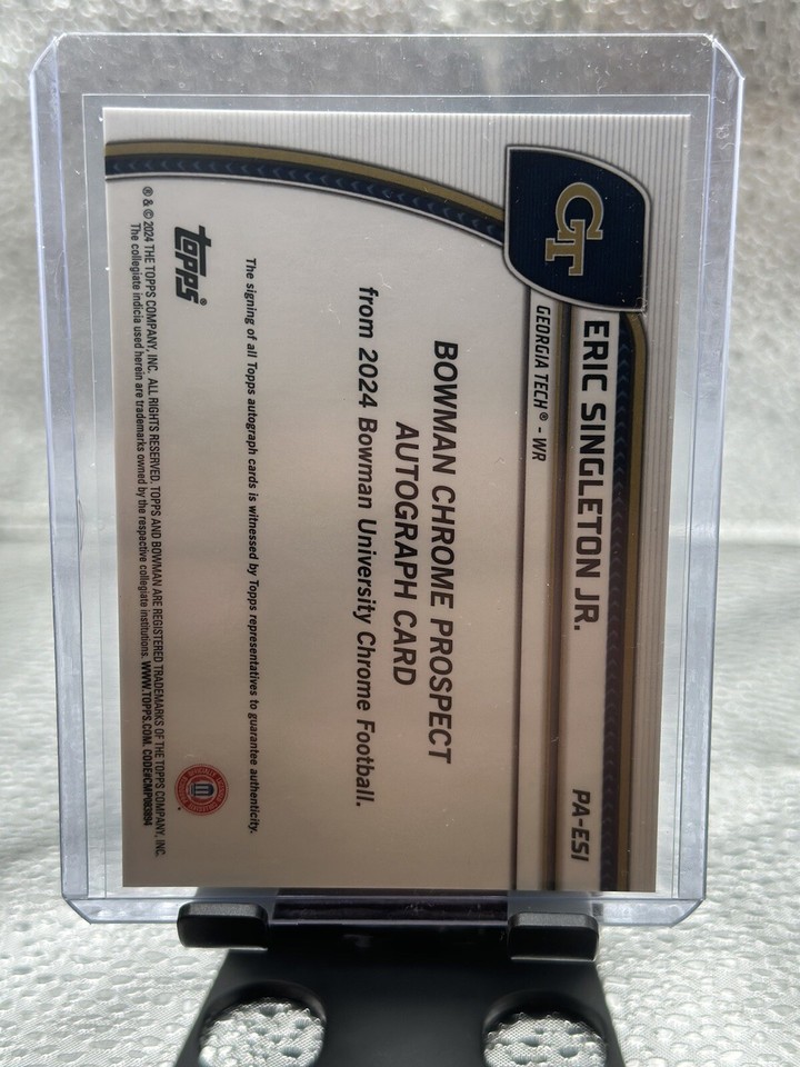 Eric Singleton Jr 2024 Bowman U Chrome 1st Rookie yellow /75 Refractor ...