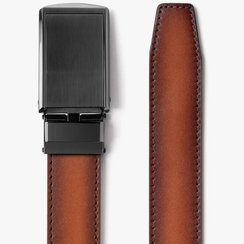 Slidebelts Factory Seconds Men's Cognac Full Grain Leather Ratchet Belt ...