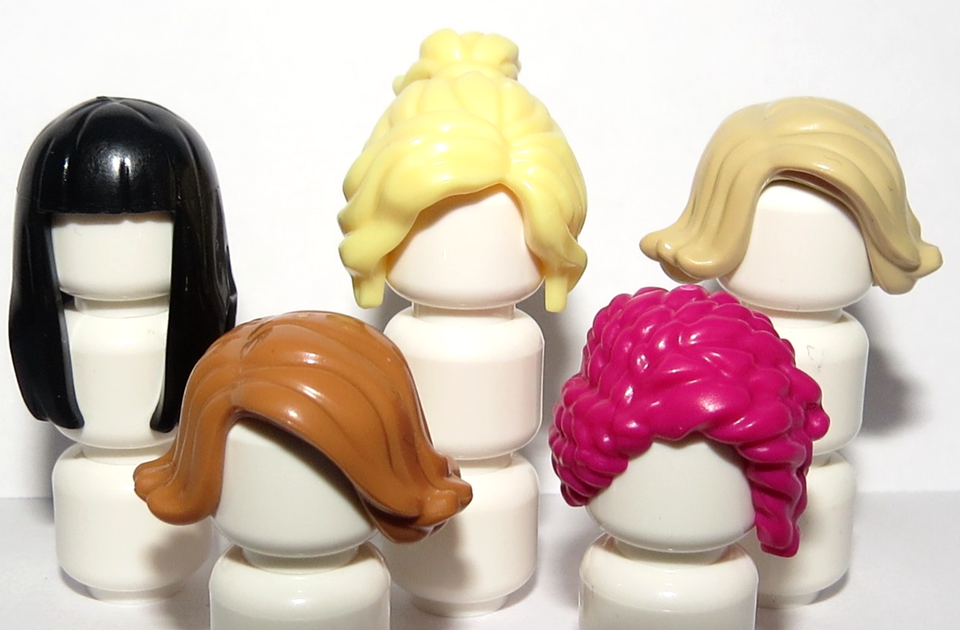 Lego 10 Hair Wig For Female Girl Minifigure Black Blonde Ginger Brown ...