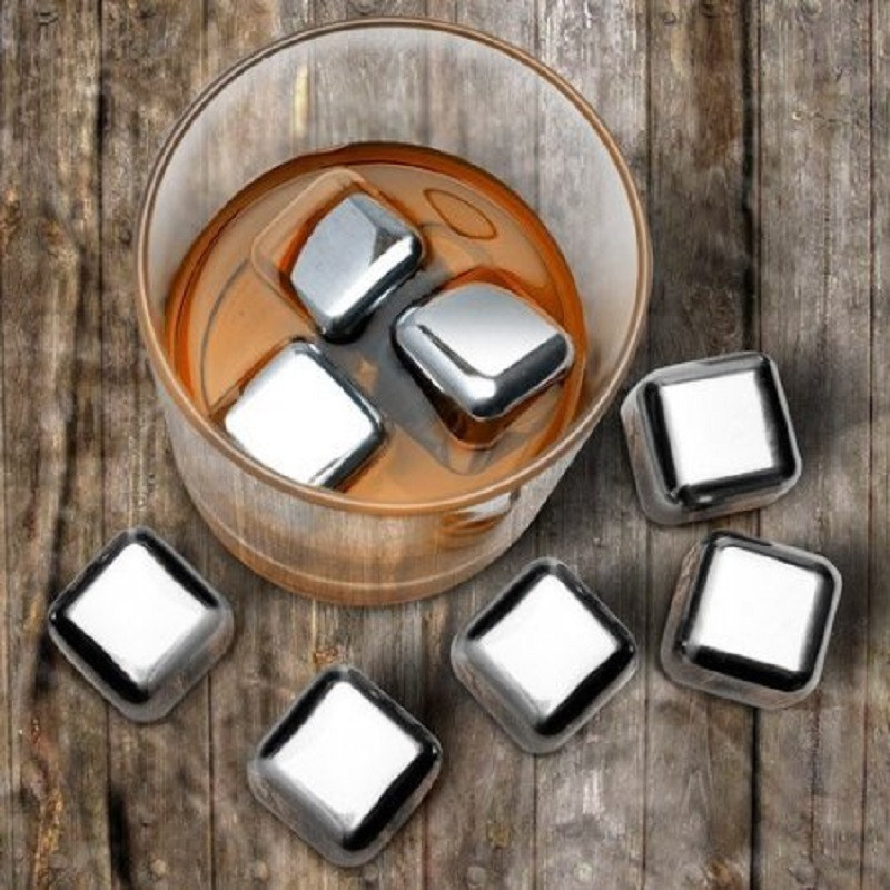4 pcs Whiskey Whisky Stones Scotch Glacier Ice Cubes Rocks Stainless ...
