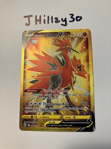 Galarian Zapdos V NM GOLD Brilliant Stars 182/172 Pokemon TCG Holo | eBay