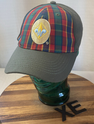 WEBELOS SCOUTS BOY CUB TIGER BSA HAT GREEN W/PLAID FRONT SIZE S/M VGC ...