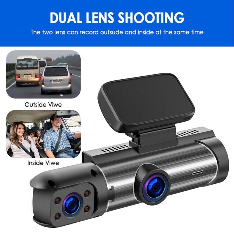 Dual Lens Car DVR Dash Cam Driving Recorder G-sensor HD Front And ...