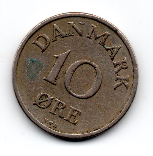 Denmark 1955, The crowned monogram of Frederik IX, 10 ØRE, accept ...