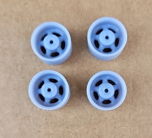 RESIN 3D PRINTED 1/25 BASSETT 5-SPOKE DIRT MODIFIED WHEELS RIMS SET ...