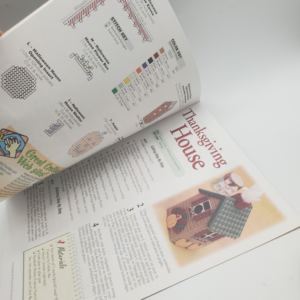 Holiday Birdhouses Tissue Box Cover Plastic Canvas Pattern Book ...