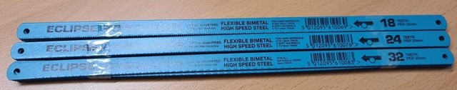 10 X Eclipse Plus 30 Flexible Bi-metal HSS Hacksaw Blades 12" 18 TPI ...