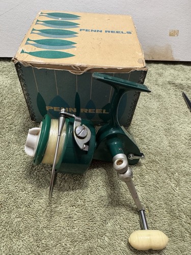 Vintage 1960s Penn Spinfisher 710 Green Spinning Fishing Reel with 710 ...