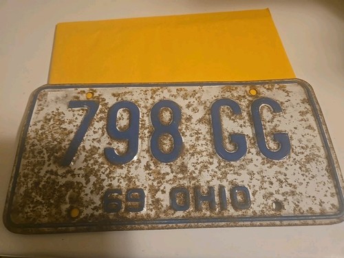 Vintage 1969 Ohio License Plate # 798 GG | eBay