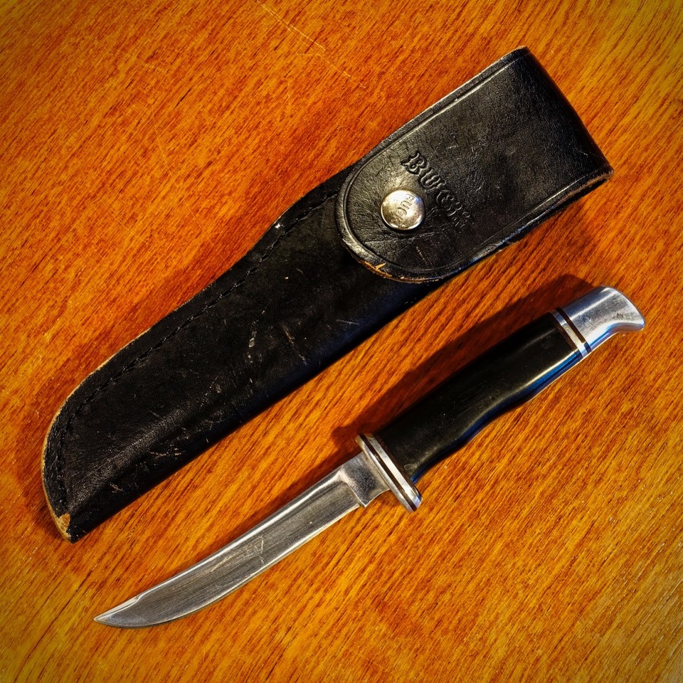 Buck 118 Knife Fixed Blade with Sheath 1972-1986 USA | eBay