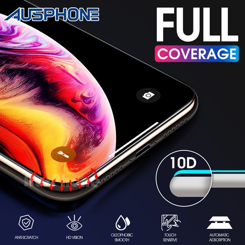 For iPhone 11 Pro X XS Max XR 10D FULL Cover Tempered Glass Screen ...