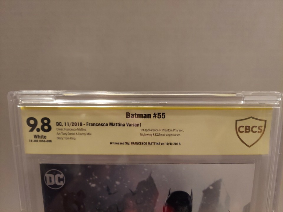 Batman #55 (Variant Cover) CGC Graded 9.8 Signed by Francesco Mattina ...