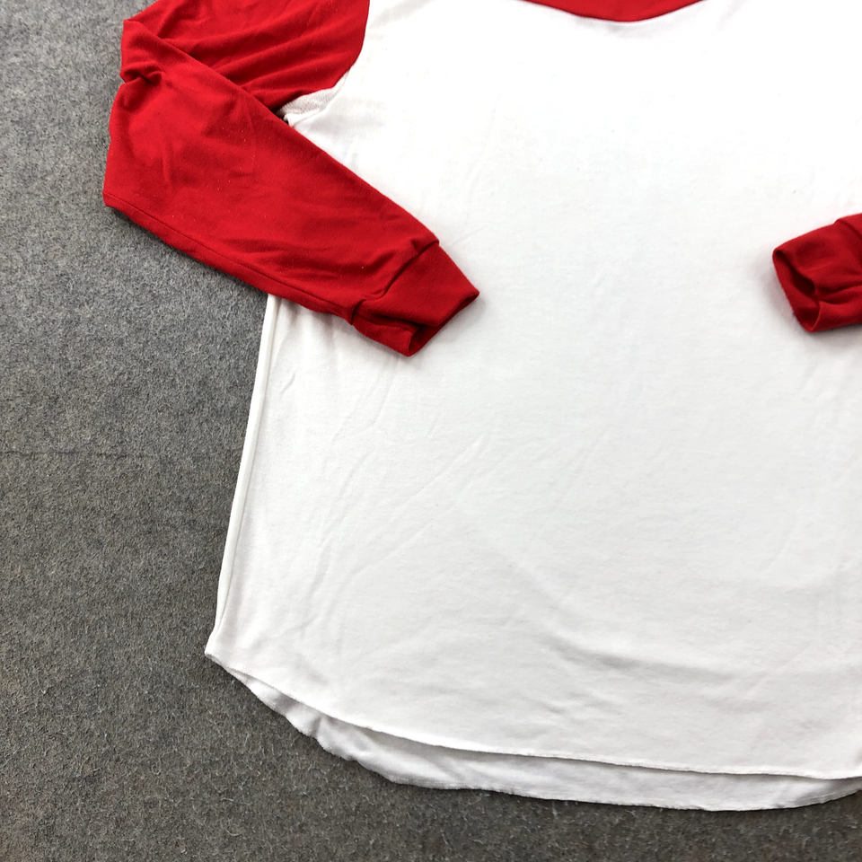 Mizuno Shirt Men Large Red White Long Sleeve Baseball Warm Up Baselayer ...