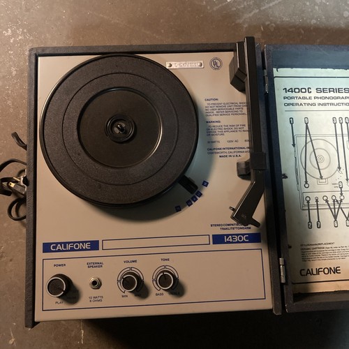 Vintage CALIFONE 1430C Portable Record Player/Turntable/Phonograph w ...