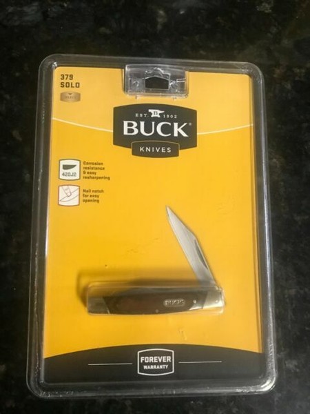 Buck 379 Solo Knife With Woodgrain Handle 379brs for sale online | eBay