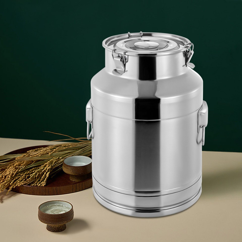 28L/35L Stainless Steel Milk Can Wine Pail Bucket Jug Oil Storage Tank ...