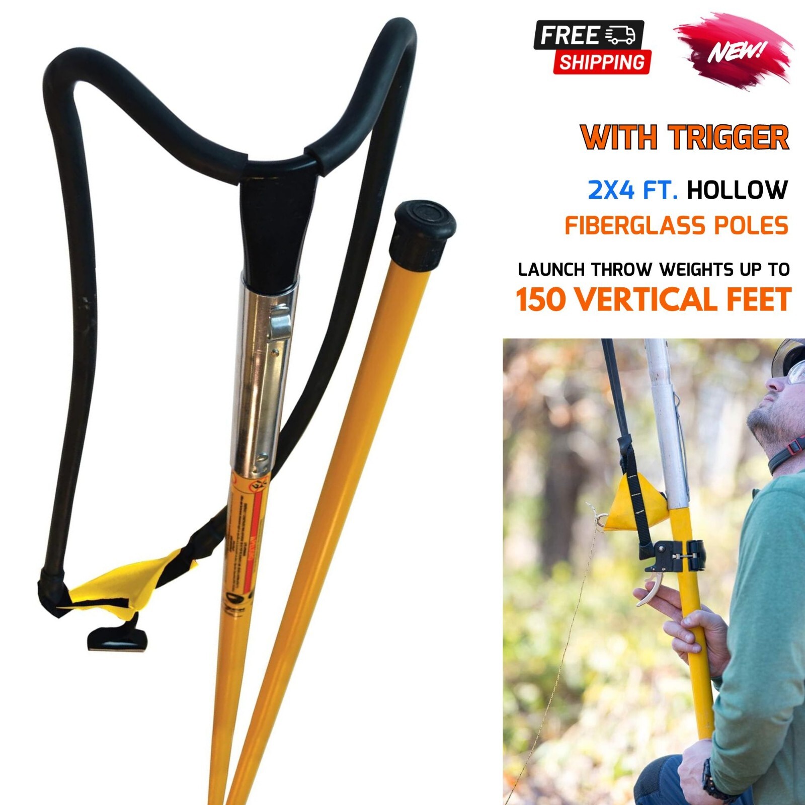 Sling Shot Throwline Launcher Arborist Trigger for Tree Work Radio Wire ...