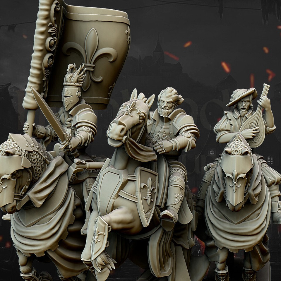 Medieval Heavy Calvary Knight Miniature x3 | D&D | | eBay