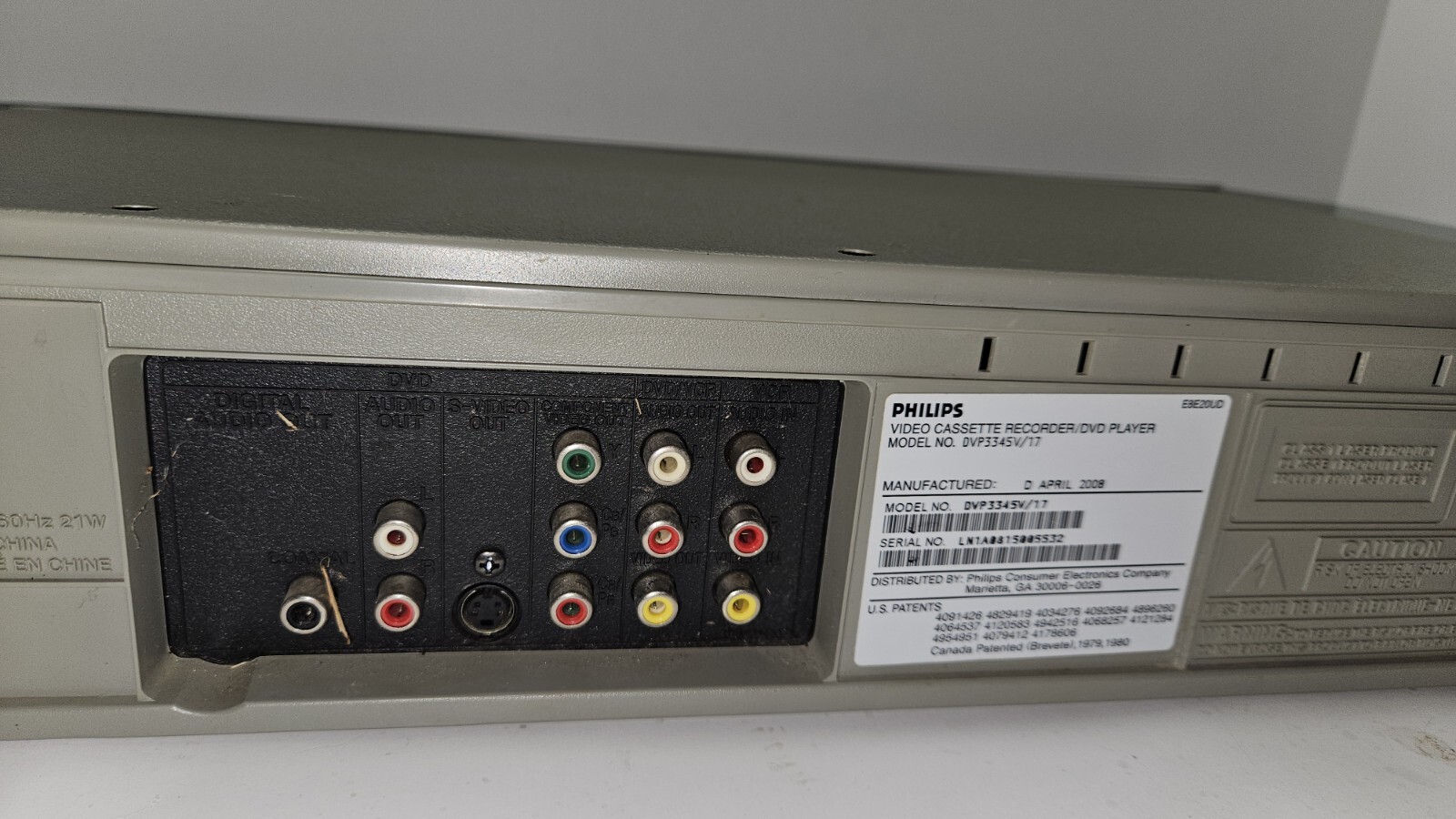 Philips DVD/VHS Player Combo Model DVP3345V/17 Tested And Working | eBay