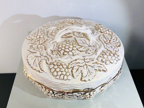 Arnels Vintage Gold Accent Gape Vines (Handle) Lidded Dish | eBay
