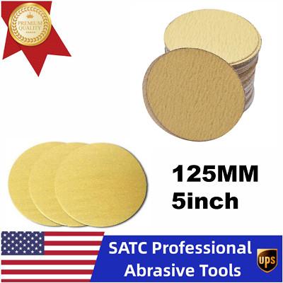 50PACK 125mm 5 Inch sandpaper No Hole Hook and Loop Grip Sanding Discs ...
