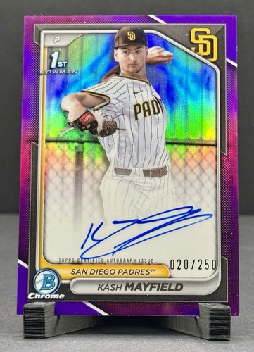 Kash Mayfield 2024 Bowman Draft 1st Auto Purple Refractor /250 - Padres ...
