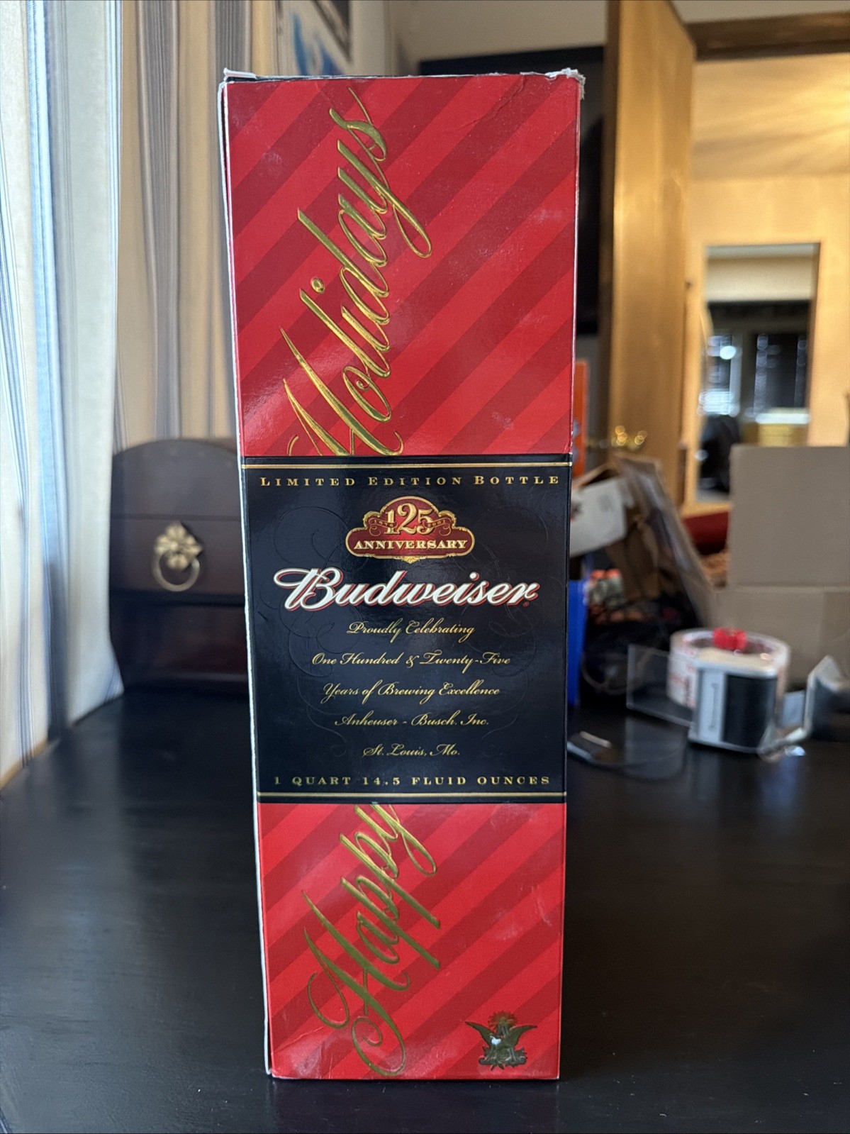 Anheuser Busch Budweiser 14.5" Glass Beer Bottle 125th Anniversary 1876 ...