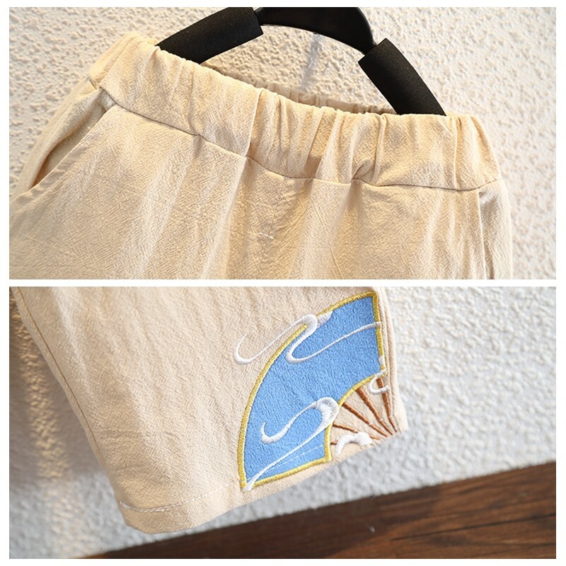 Children Boy Hanfu Costume Outfit Embroidery Top and Pants Chinese Tang ...