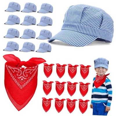 12 Set Children's Train Conductor Costume Kit Conductor Hat and Red ...