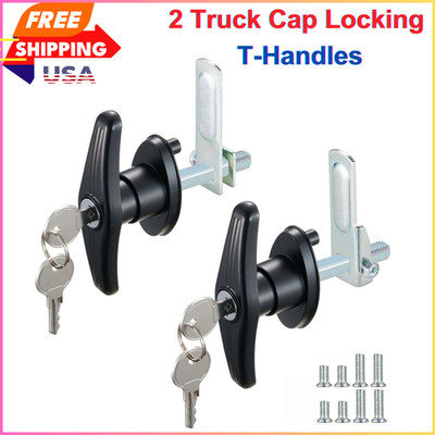Truck Cap Camper Shell T-Handle Lock Latch Set - Truck Bed Topper Door ...