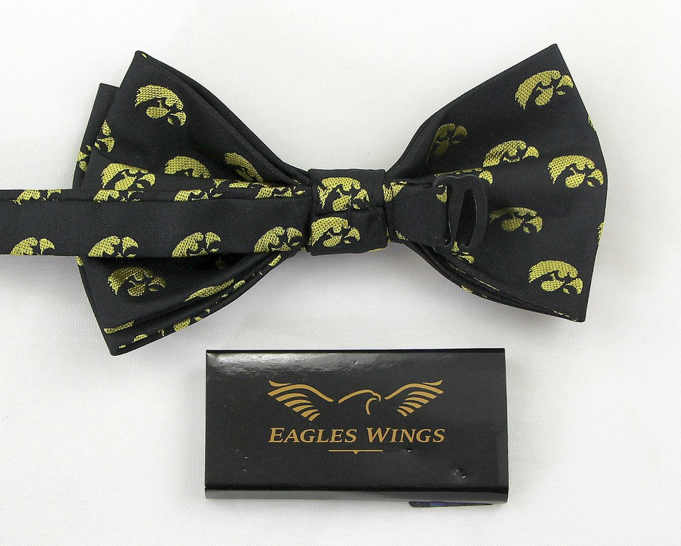 Iowa Hawkeyes Men's Bow Tie Adjustable Neck College Logo Gift Black ...