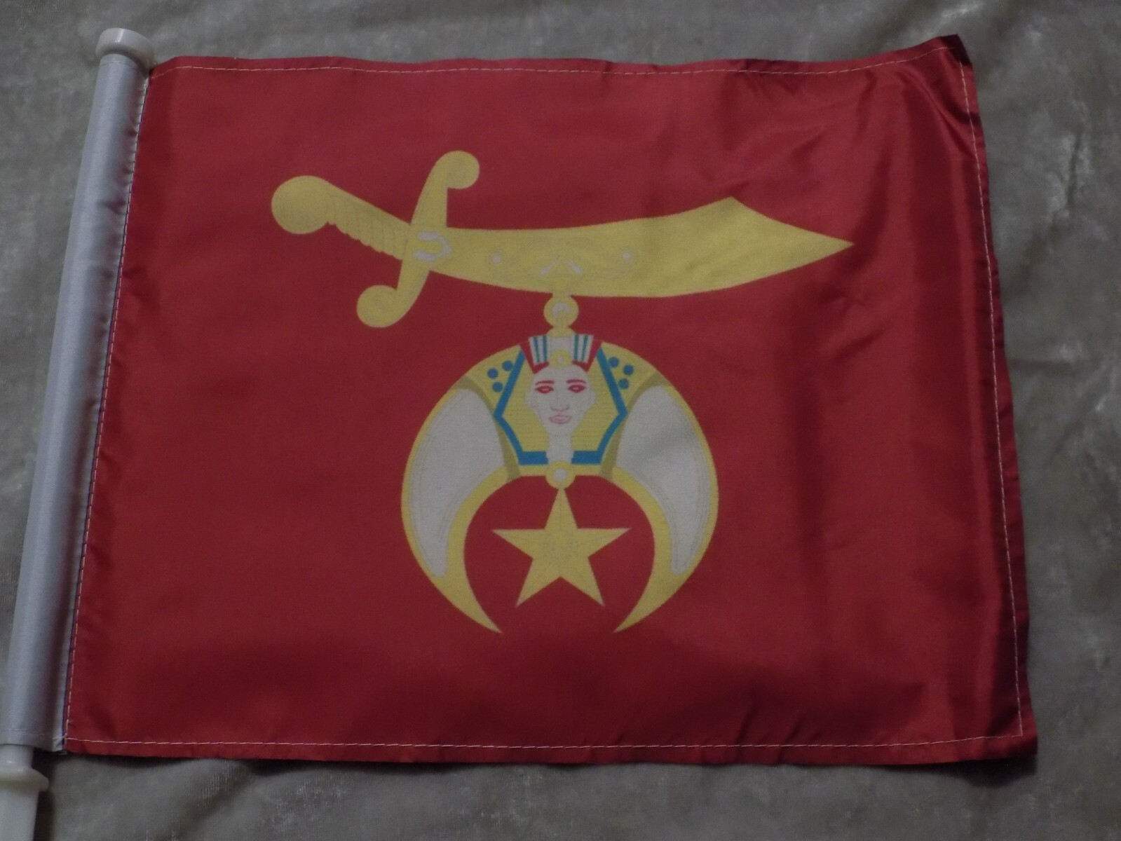 Red Shrine Crescent Scimitar Car Double Sided Flag Rear Window Plastic ...