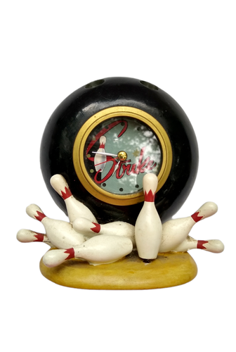 Bowlers Retro Design Bowling Ball & Pins Bowl O Rama Desk Clock by ...