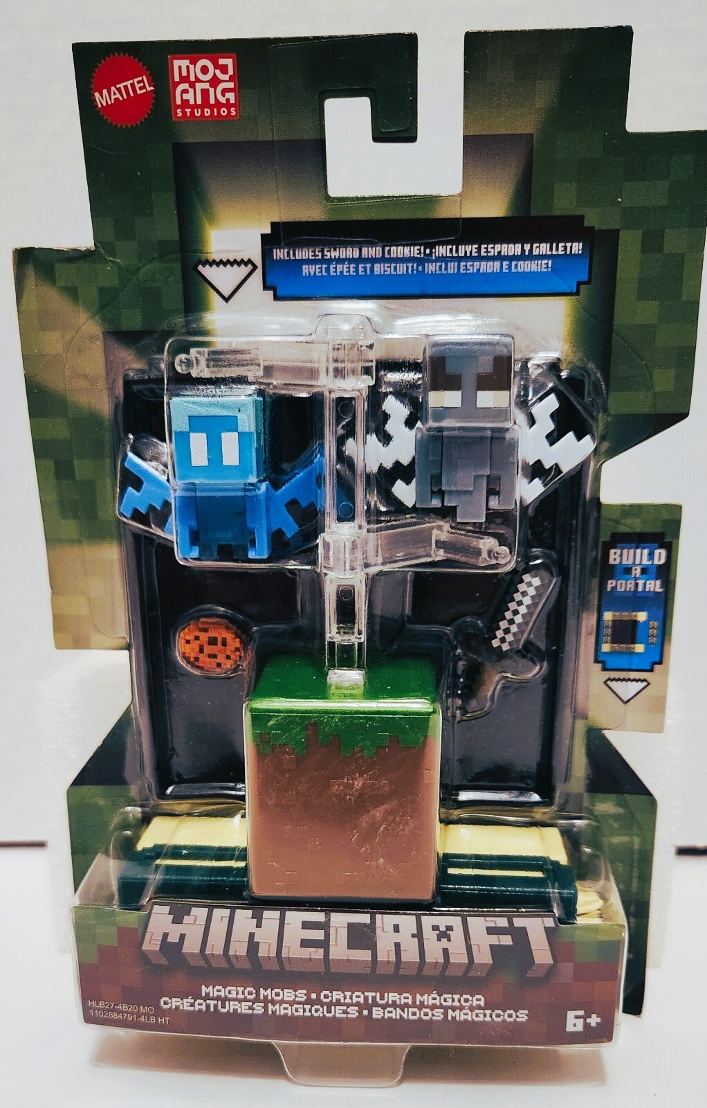 Mattel Minecraft Build A Portal MAGIC MOBS Figures w Sword & Cookie New