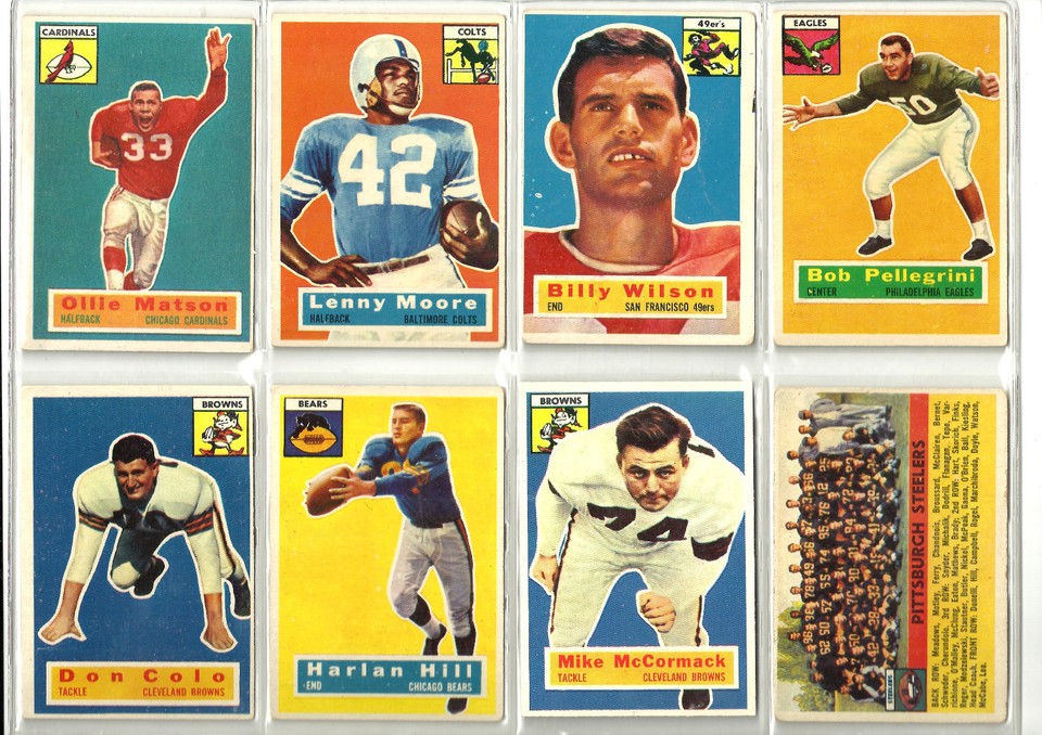 1956 TOPPS FOOTBALL COMPLETE SET 120 CARDS EX-MT TOPPS 1ST STANDARD SET ...