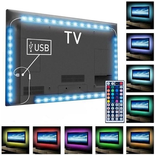 USB Backlight 2M Strip Light with Remote Control for TV Ambience | eBay ...