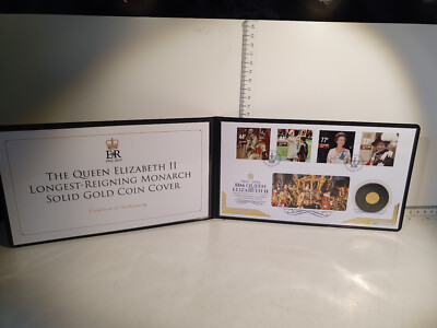 (L1001) 9ct Gold Coin ~ 1 Gram ~ One Crown - QEII Longest Reigning ...