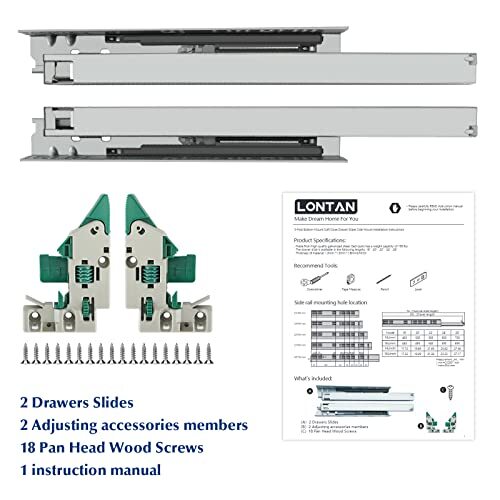 6 Pair 22 Inch Undermount Drawer Slides Soft Closing Full 22inch 6pair ...