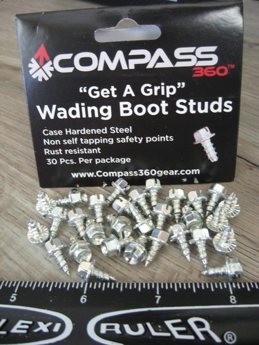30 Compass 360 Wading Boot Studs Traction Spike Cleats NON Self Tapping ...