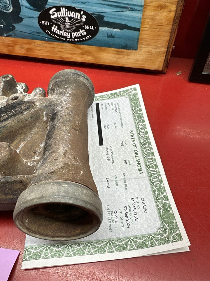 Harley Shovelhead Frame Vintage Chopper Neck Casting Rigid Swing Arm ...