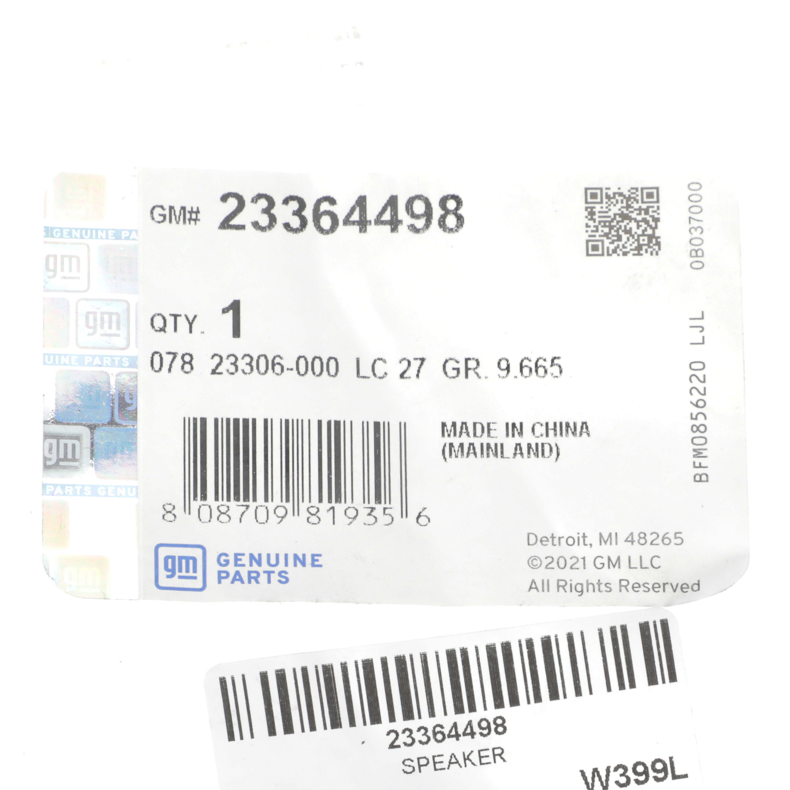 OEM NEW 2019-2023 Cadillac Chevrolet GMC Front Door Audio Speaker ...